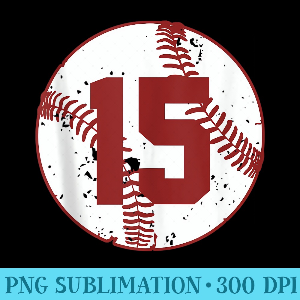 Vintage Baseball Number 15 Cool Softball Mom - Download PNG | Inspire ...