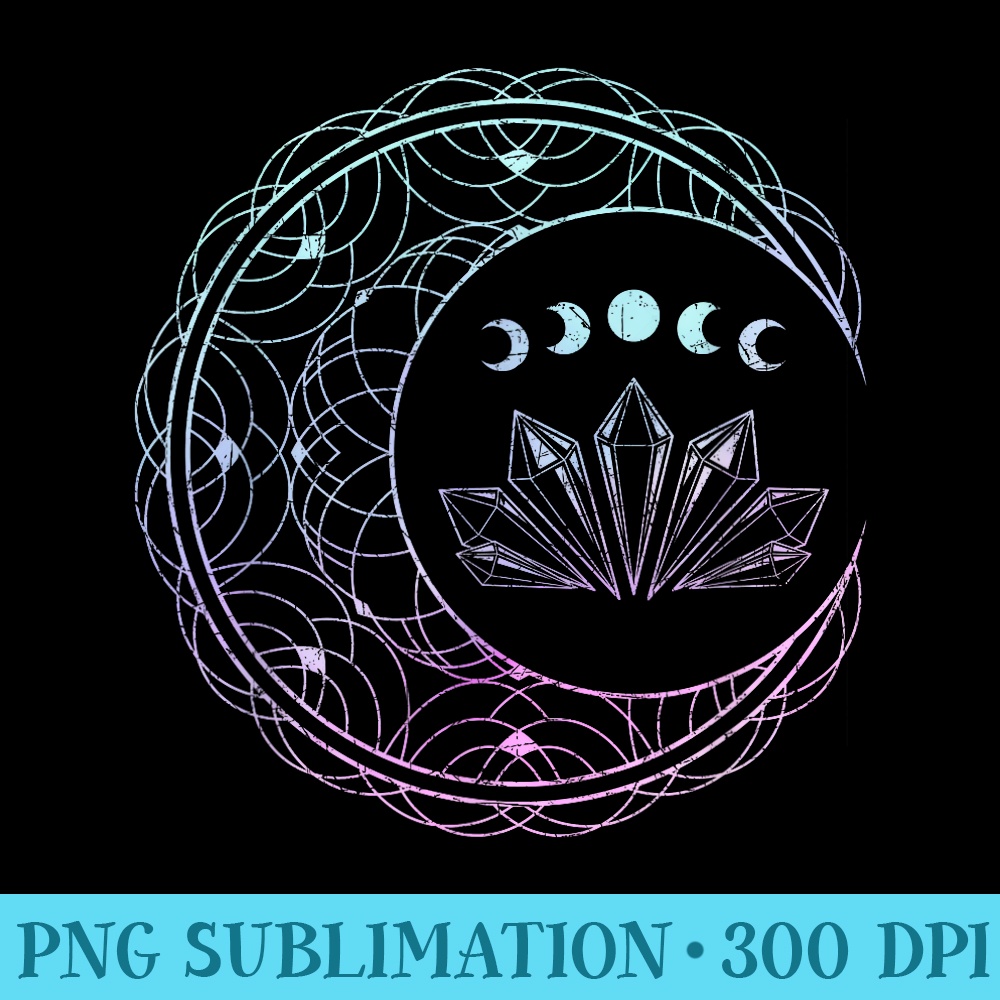Occult Crescent Moon Crystals Pagan Pastel Goth - PNG Downlo | Inspire ...