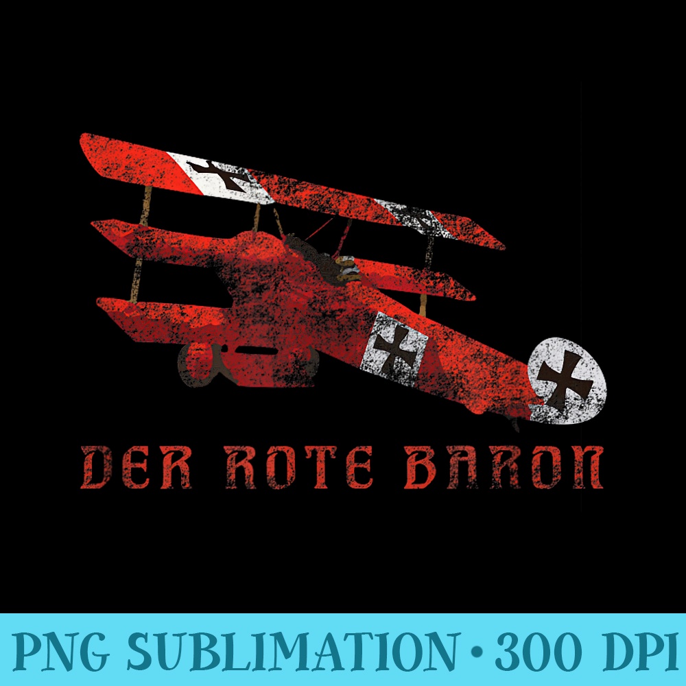 Red Baron Triplane T Distressed Effect - Sublimation pattern | Inspire Uplift