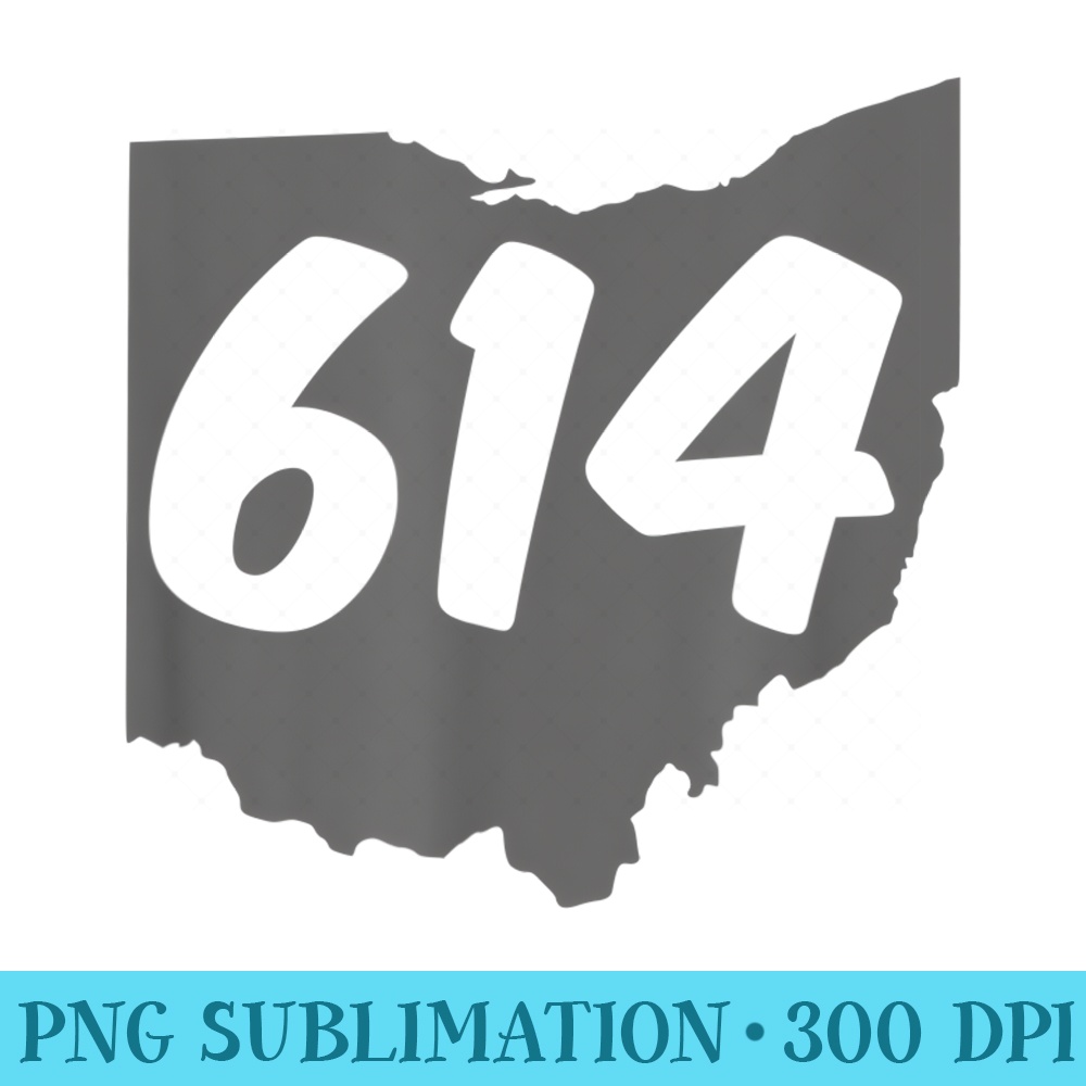 Columbus Ohio 614 Area Code - Trendy PNG Designs | Inspire Uplift