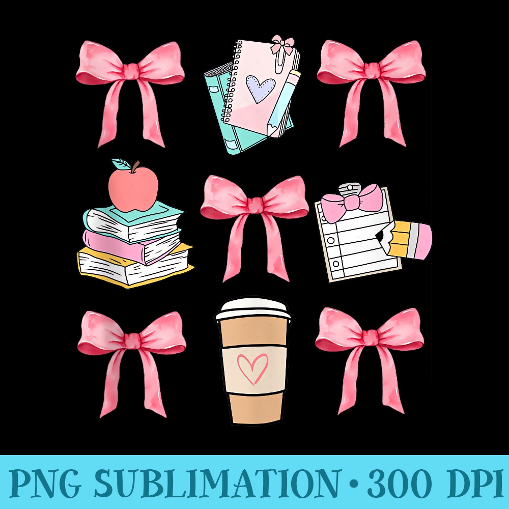 Coquette Bow Coffee First Day Back To School Teacher Student | Inspire ...