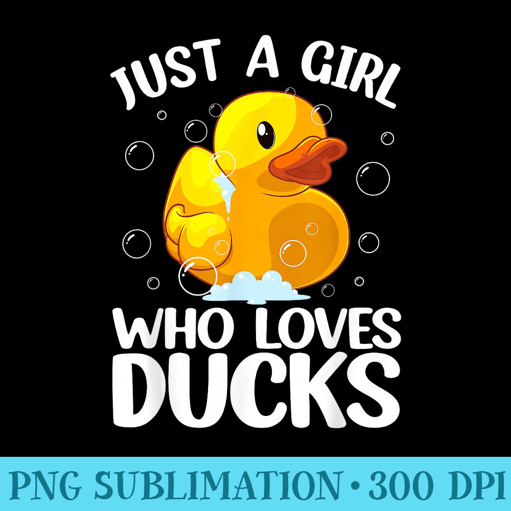 Cute Duck Art For Girls Women Youth Rubber Duck Lover - PNG | Inspire ...