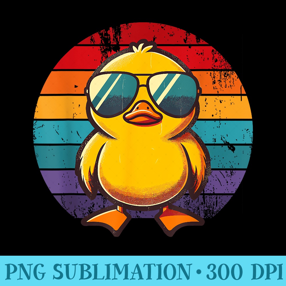 Cool Retro Yellow Duck in Sunglasses 70s 80s 90s Funny Duck | Inspire ...