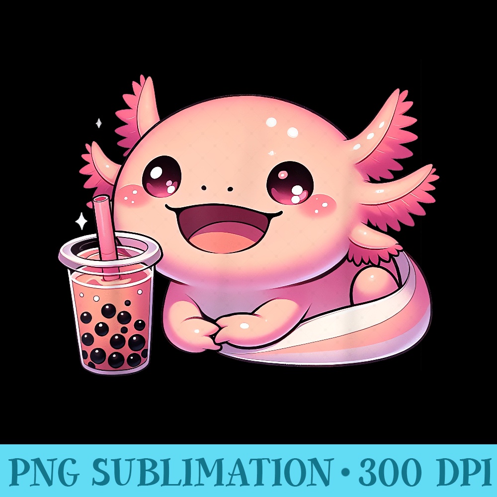 Bobalotl Axolotl Boba Tea Milk Bubble Tea Cute Kawaii Anime - Inspire ...