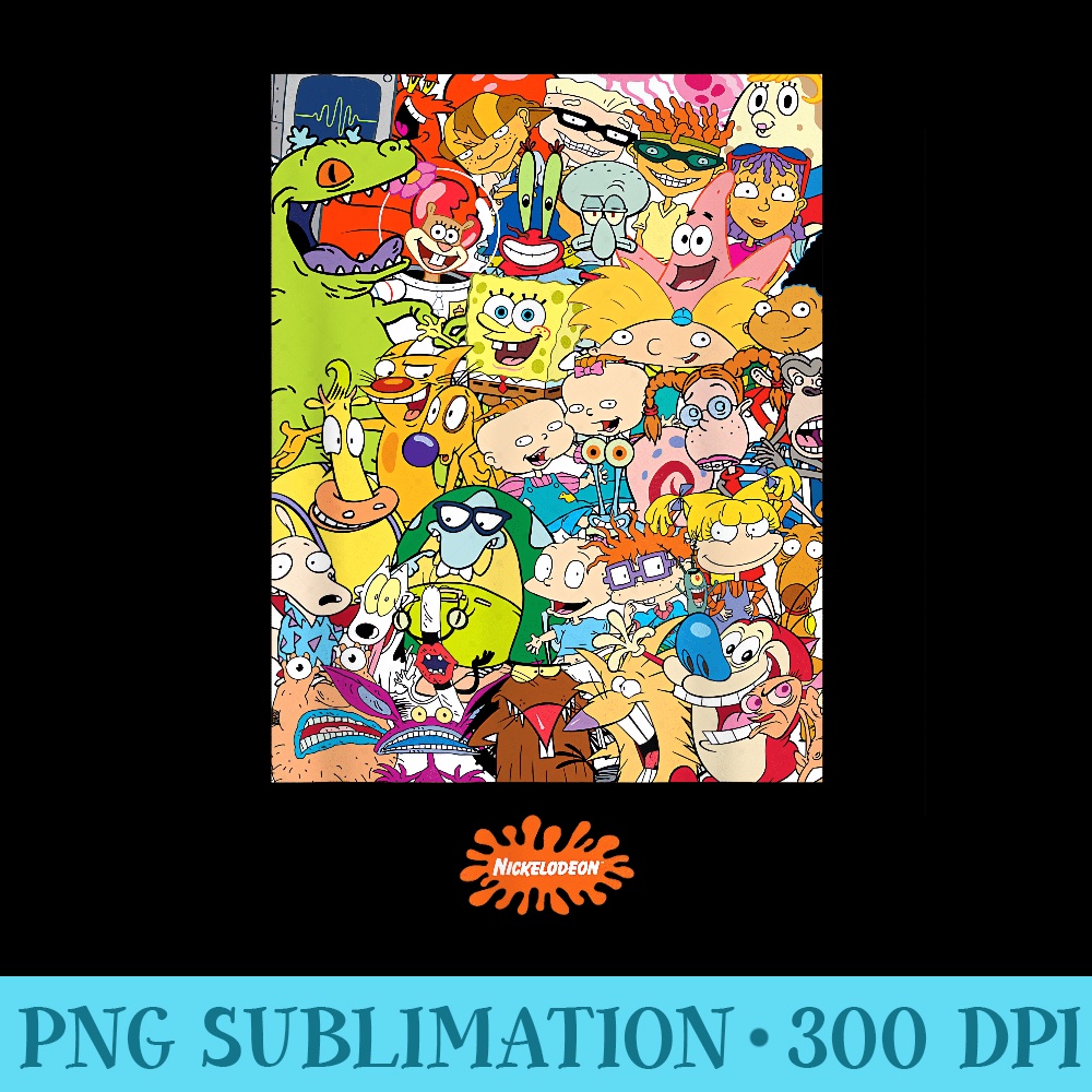 Group Shot Center Square All 90s Characters - Ready To Print | Inspire ...