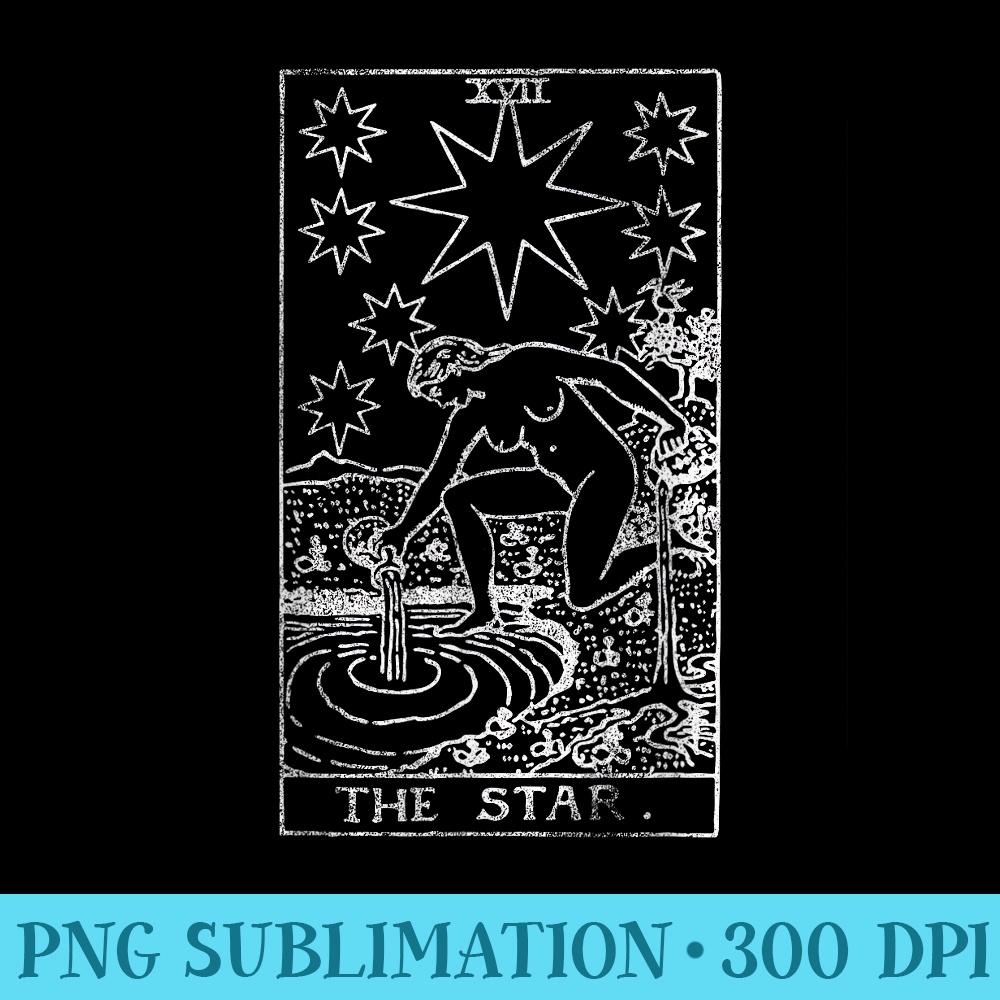 The Star Tarot Card XVII T Vintage Design - Download PNG ima | Inspire ...