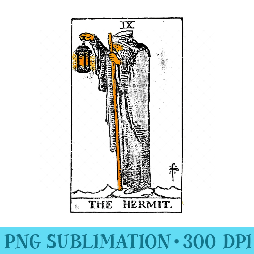 The Hermit Tarot Card - PNG Download Template | Inspire Uplift