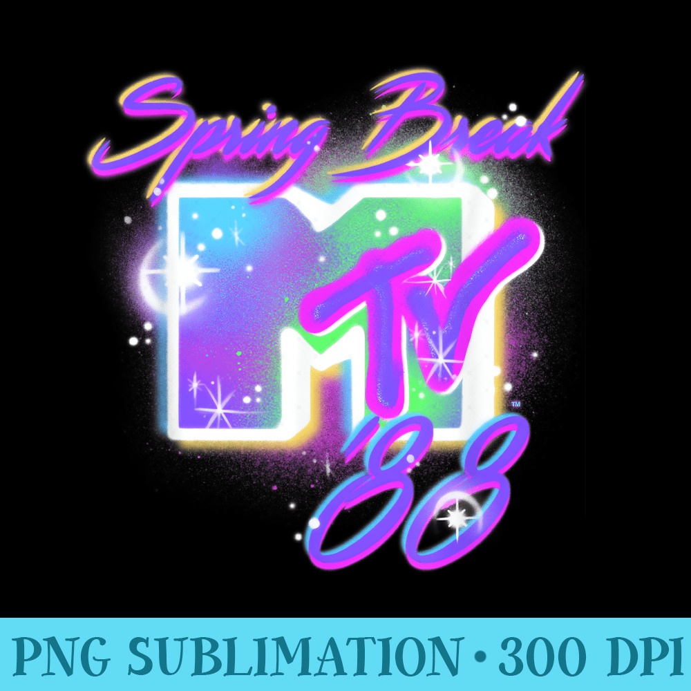 MTV Spring Break 88 Airbrushed Text - Digital PNG Downloads | Inspire ...