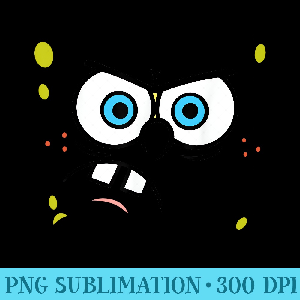 Spongebob Squarepants Large Angry Face T - PNG Download | Inspire Uplift