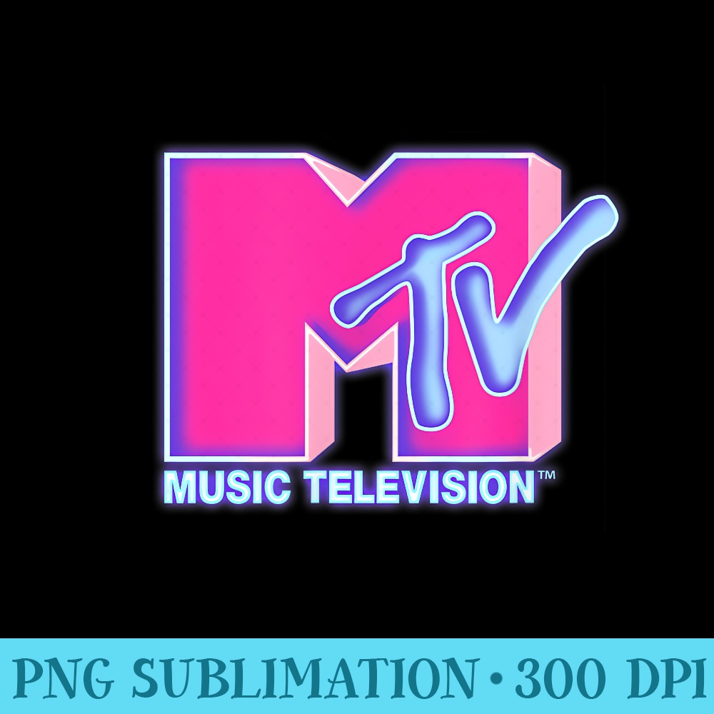 MTV Vintage Neon Glow Logo - PNG File Download | Inspire Uplift