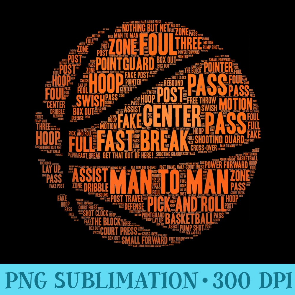 Basketball Terms Motivational Word Cloud - Sublimation clipa | Inspire ...