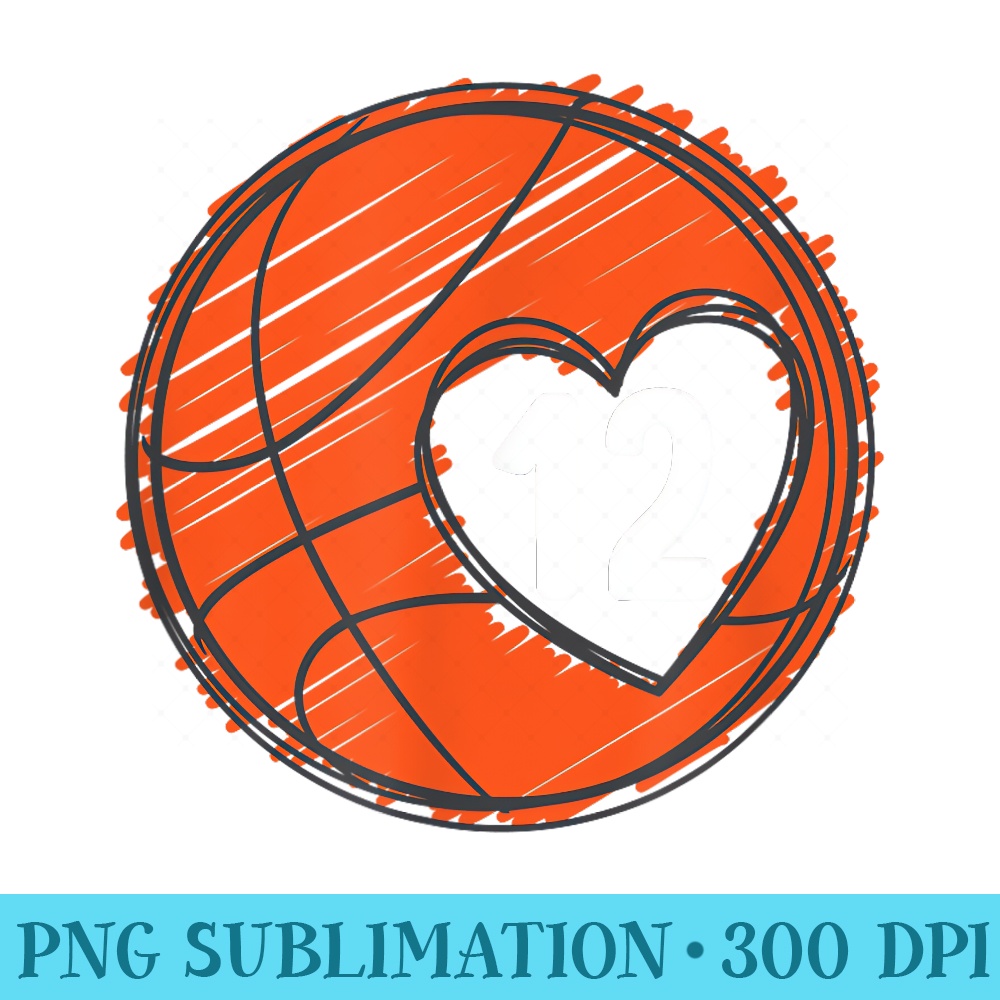 12 Number 12 in Heart Basketball Player Cute Graphic - Free | Inspire ...