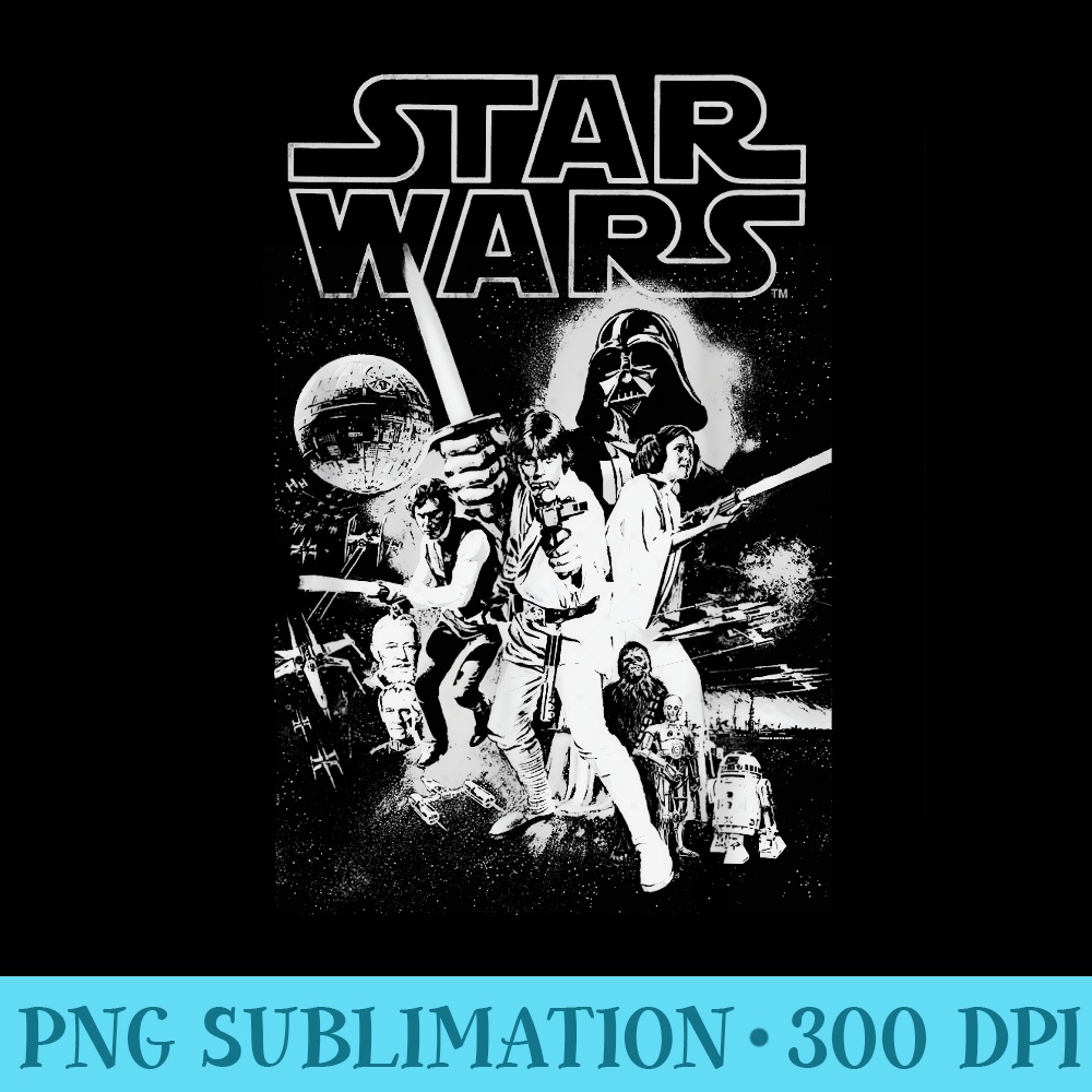 Star Wars Vintage Movie Poster - Digital PNG Downloads | Inspire Uplift