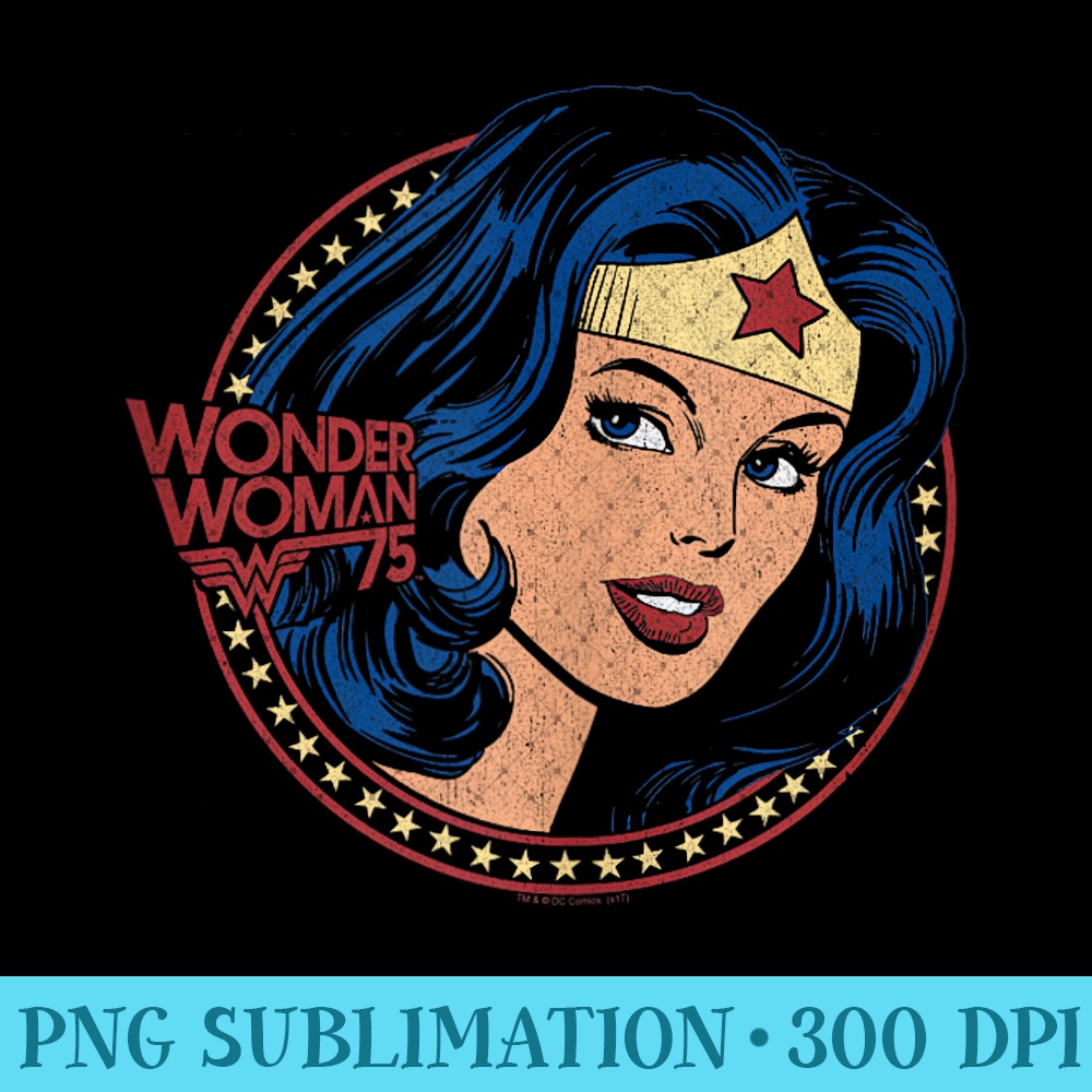 Wonder Woman 75 Starburst Portrait - Digital PNG Downloads - | Inspire ...