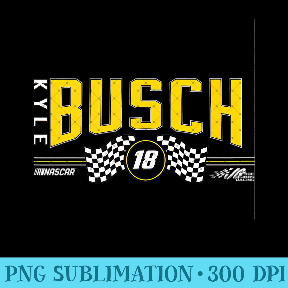 NASCAR - Kyle Busch - Racing Flags - Sublimation PNG Designs | Inspire ...