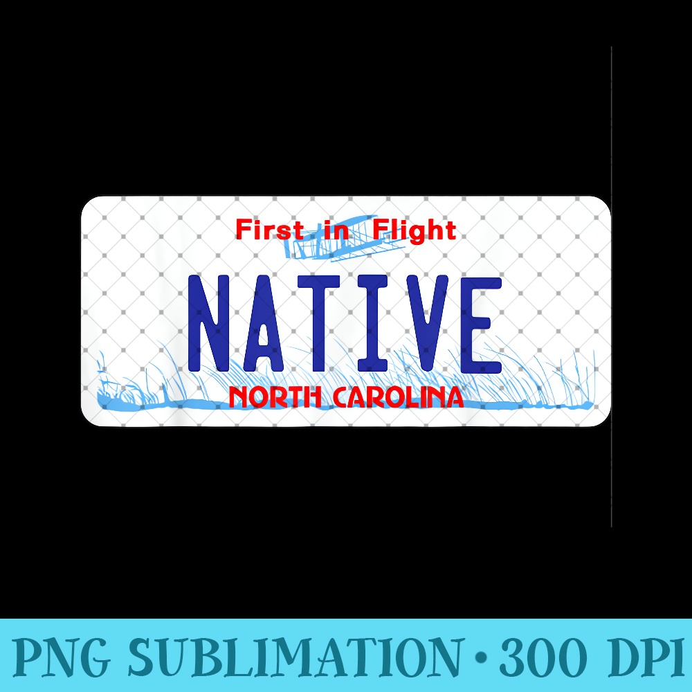 North Carolina Native License Plate - Digital PNG Artwork | Inspire Uplift