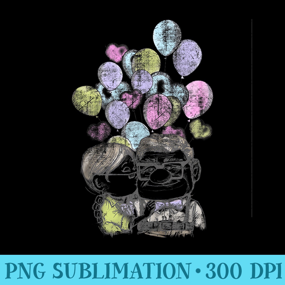 Disney Pixar Up Carl And Ellie Love - Ready To Print PNG Des | Inspire ...