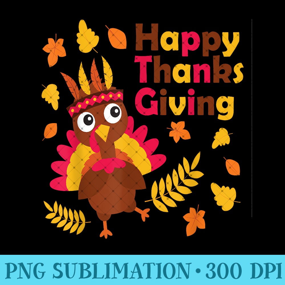 Cute Thanksgiving Turkey Native American Celebration - Print | Inspire ...