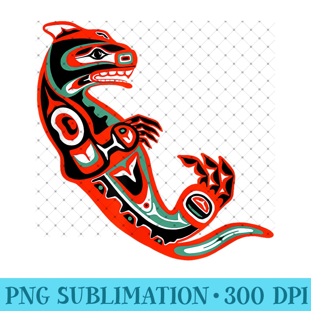 Haida art, Native American Style, Otter Totem - Unique Subli | Inspire ...