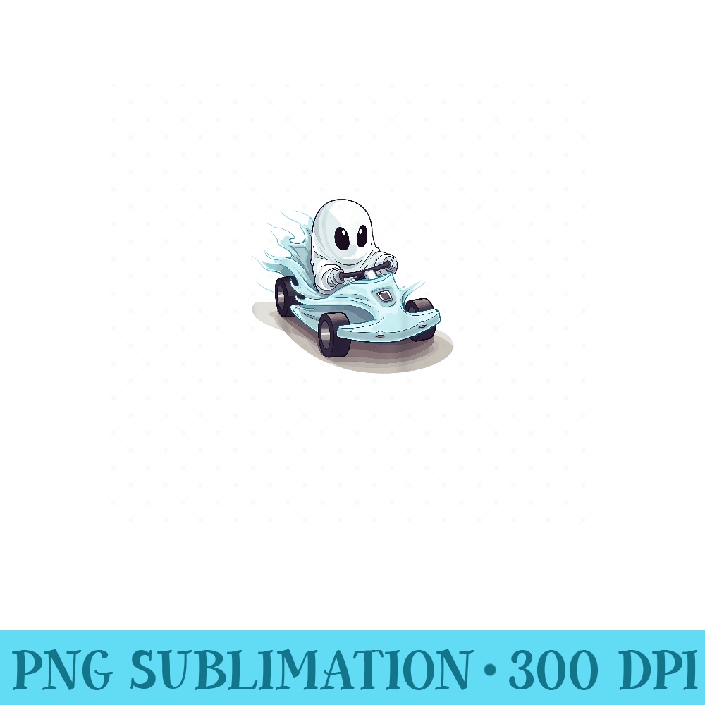 Ghost Racing Car Formula Halloween - Printable PNG Images | Inspire Uplift