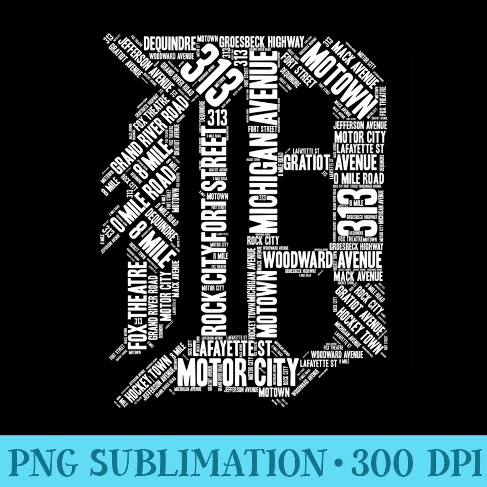 Detroit T Graphic D - Printable PNG Images | Inspire Uplift