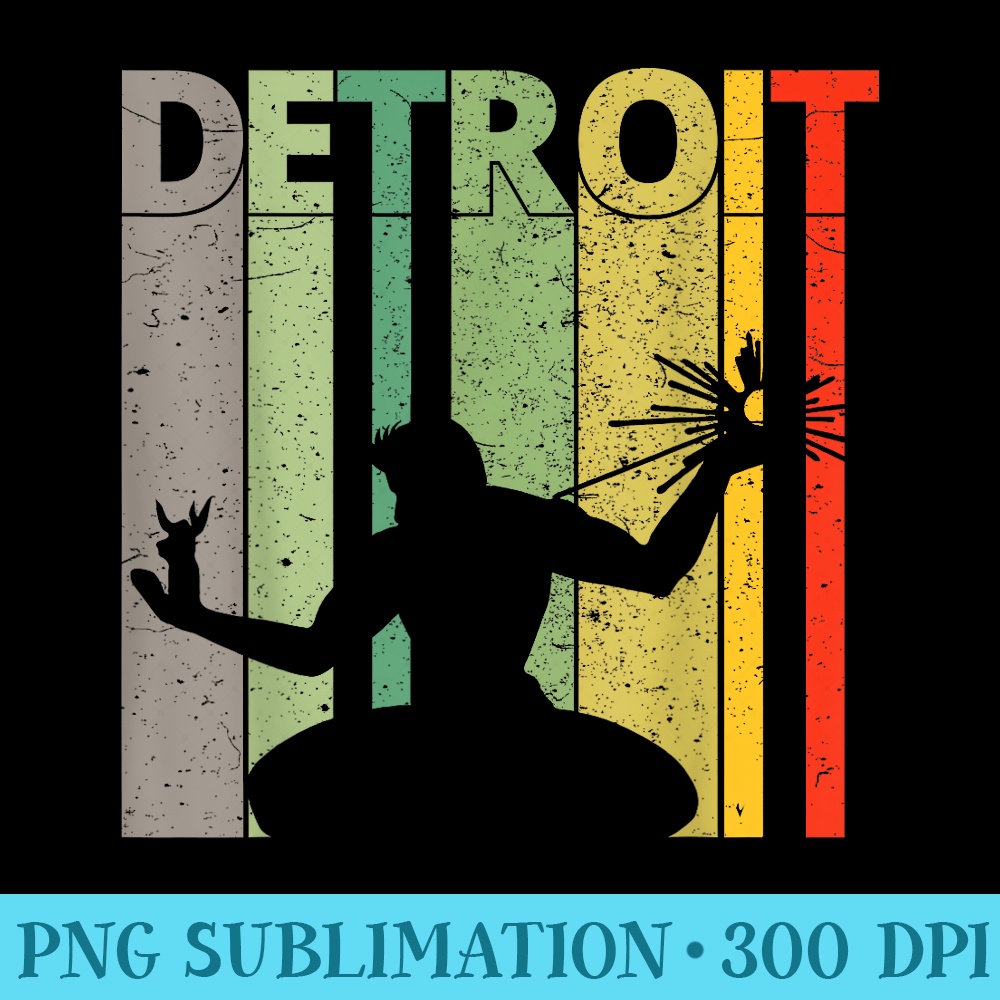 Vintage Spirit of Detroit Retro Detroit - Unique PNG Artwork | Inspire ...