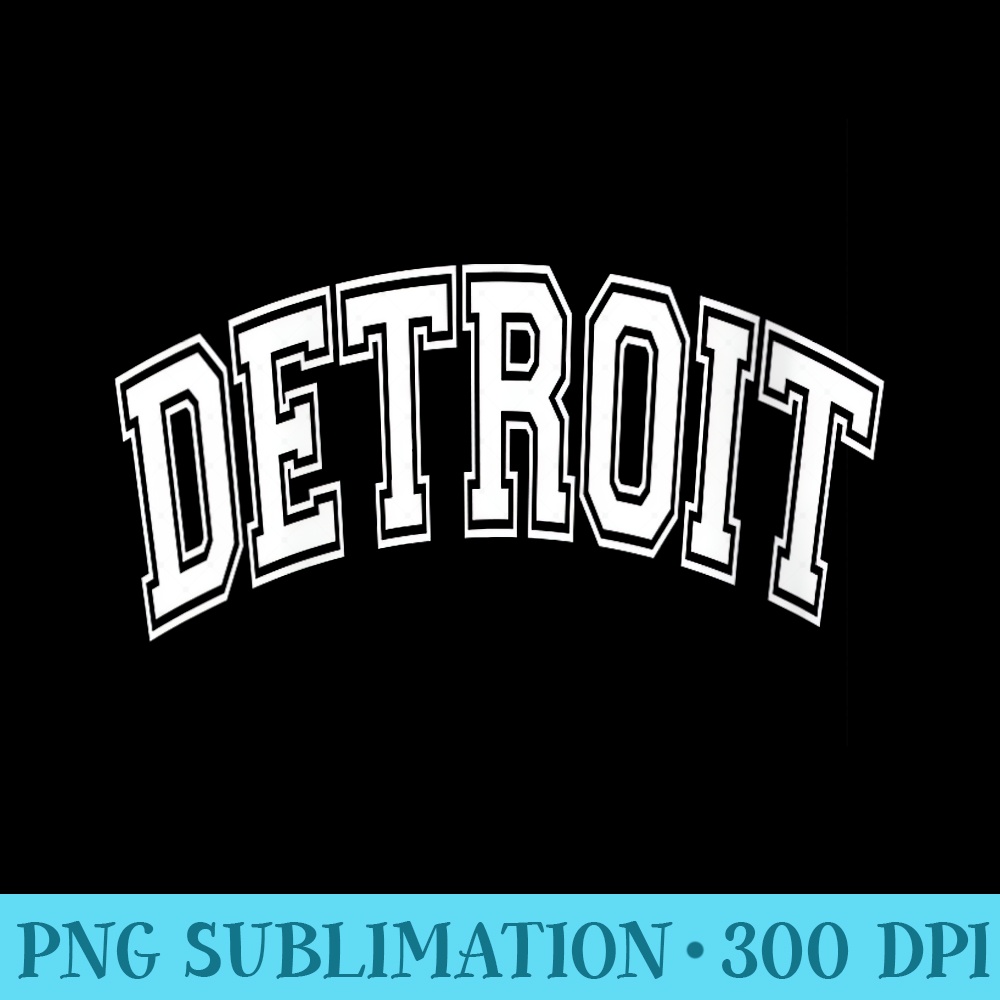 Womens Detroit Arched White Text - PNG design assets | Inspire Uplift