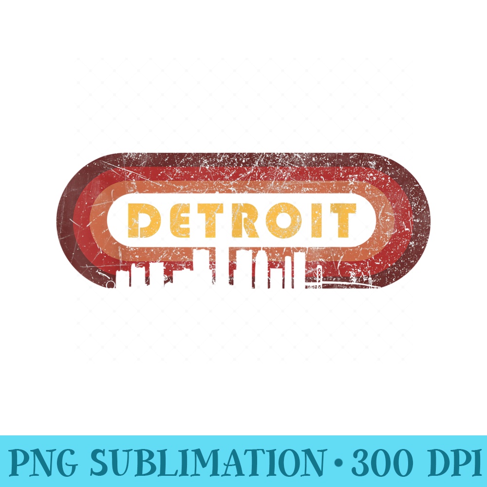 Detroit Vintage Retro 70S Detroit Skyline 313 Day - Digital | Inspire ...