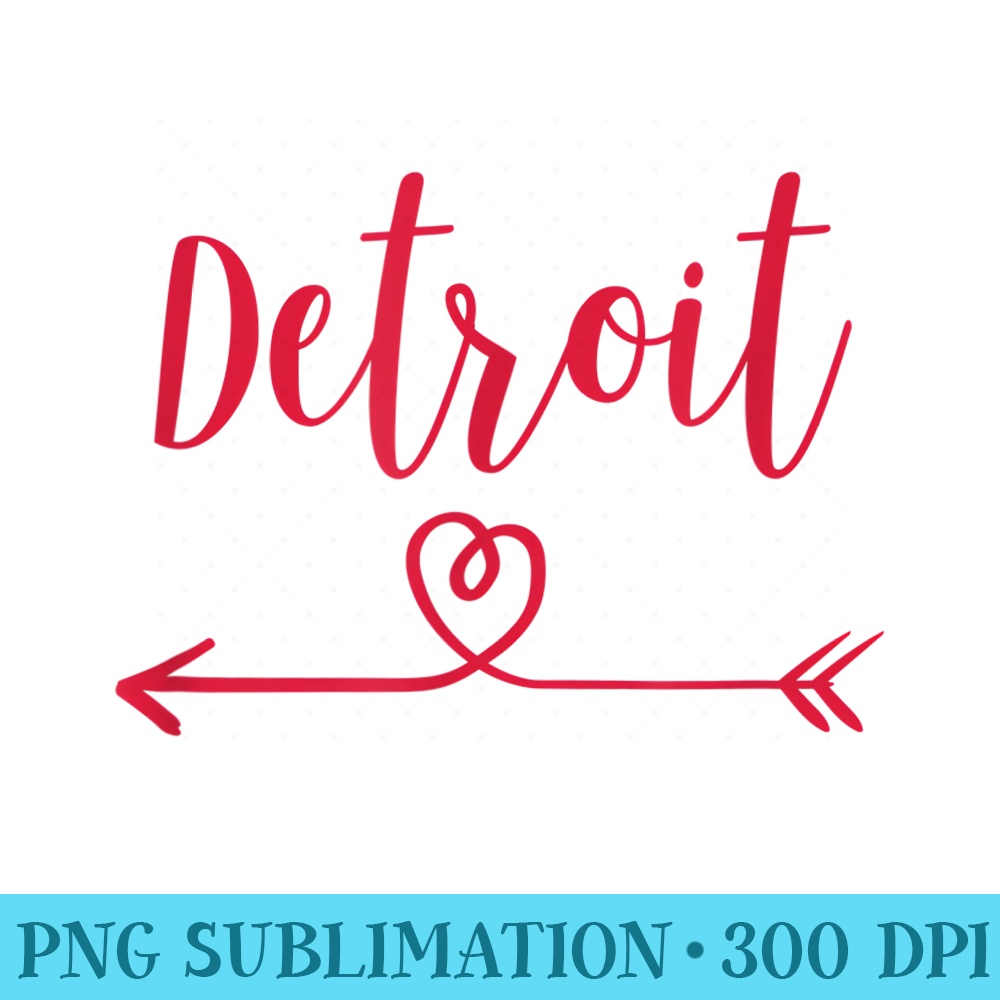 Detroit Love Heart T Handwriting Style - Unique PNG Artwork - Inspire ...