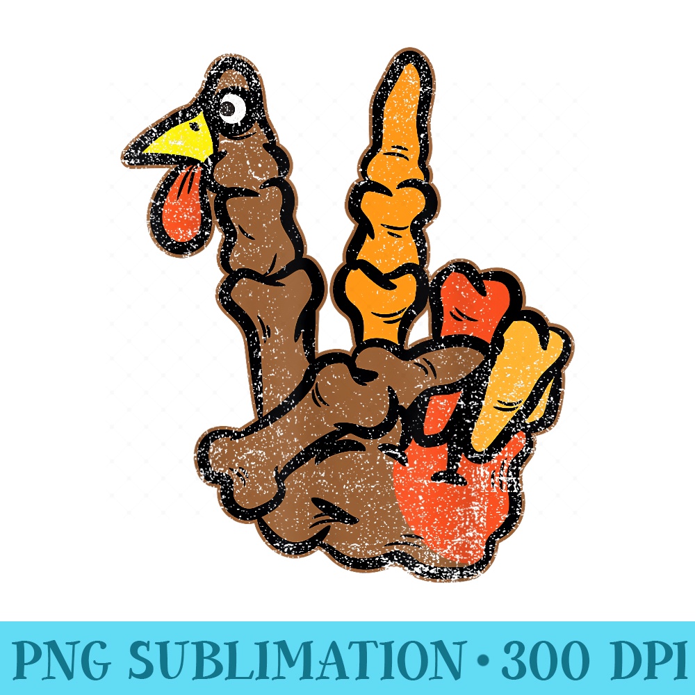 Turkey Skeleton Hand Peace Sign Thanksgiving Day Fall Autumn | Inspire ...