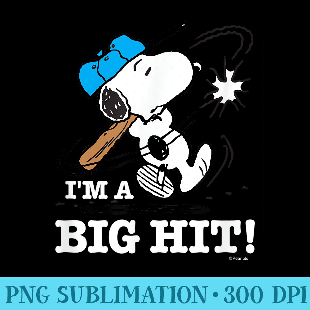 Peanuts - Snoopy Baseball Im A Big Hit - Modern PNG designs | Inspire ...