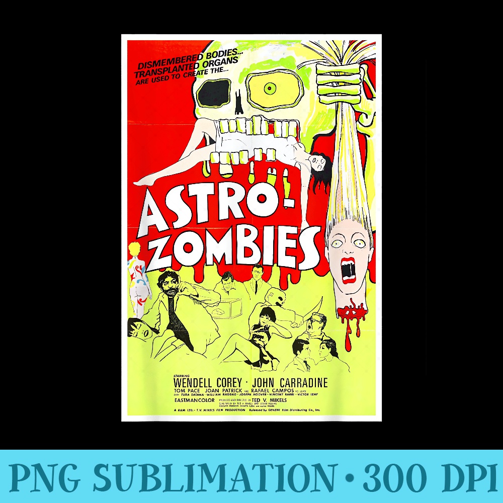 Astro Zombies Halloween Horror Sci Fi - Printable PNG Images | Inspire ...