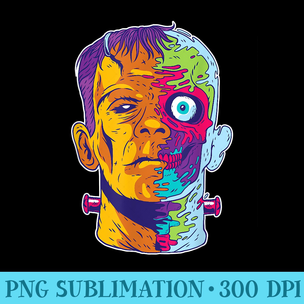 Frankenstein Monster Psychedelic Retro Horror - Printable PN | Inspire ...