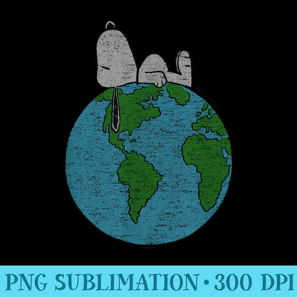 Peanuts - Snoopy Earth Day Laying On Top of the World - PNG | Inspire ...