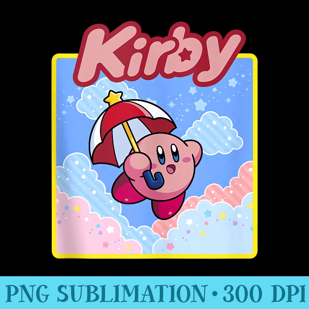 Nintendo Kirby Umbrella Floating In The Clouds Poster - High | Inspire ...