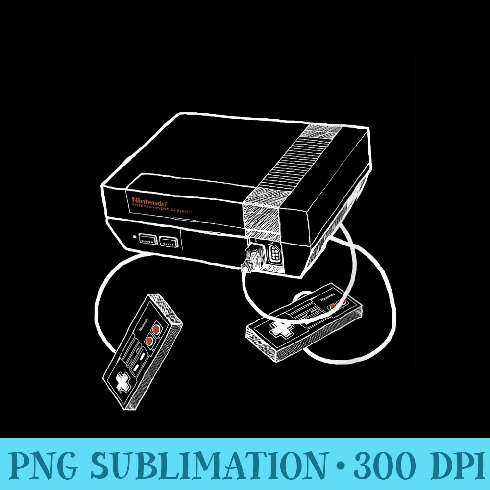 Nintendo NES Console Sketch Outline - Shirt Template Transpa | Inspire ...