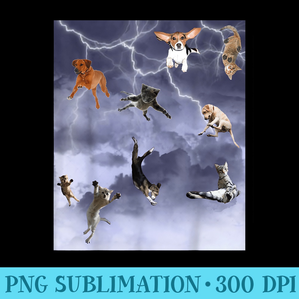 Funny its raining Cats and Dogs - High Resolution PNG Design | Inspire ...