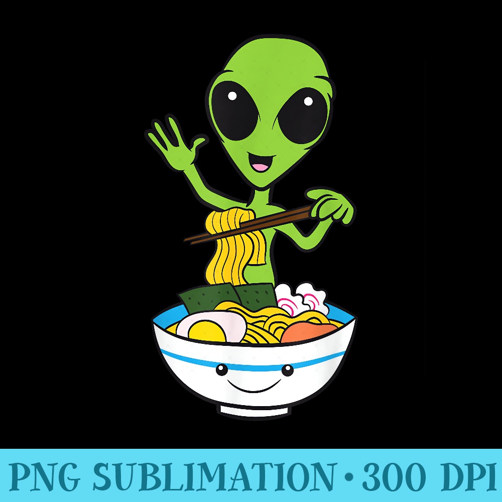 Cute Alien Eating Ramen Noodles Ufo Alien - Mug Sublimation | Inspire ...