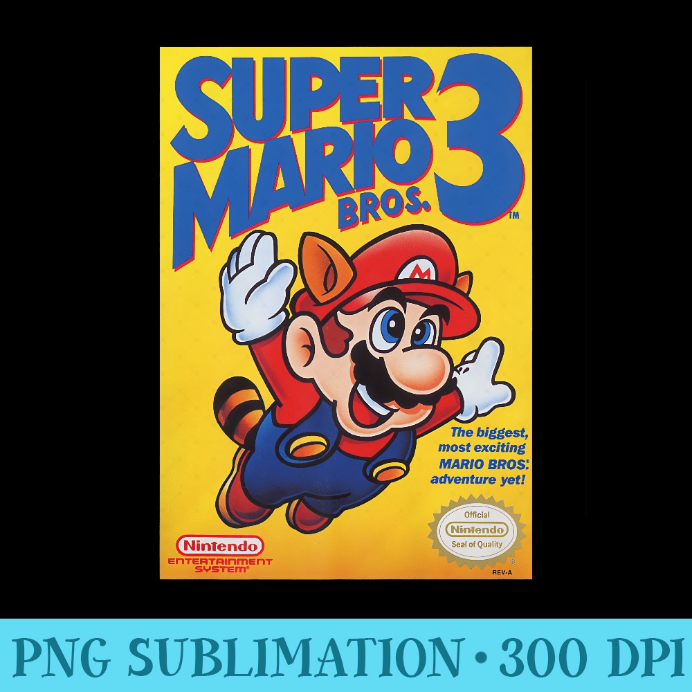 Super Mario Bros 3 Flying Raccoon Mario Poster Premium - PNG | Inspire ...