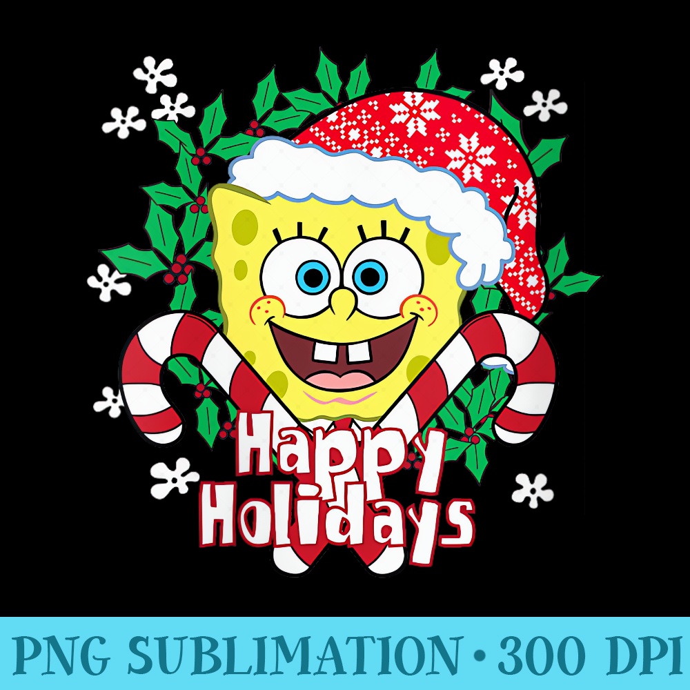 SpongeBob SquarePants Christmas Happy Holidays Candy Canes - | Inspire ...