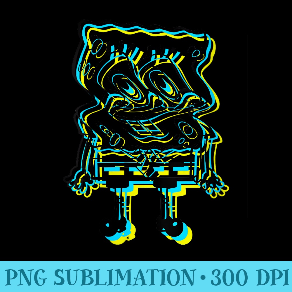 s SpongeBob SquarePants Wavy Retro Neon Distorted Shot - Shi | Inspire ...