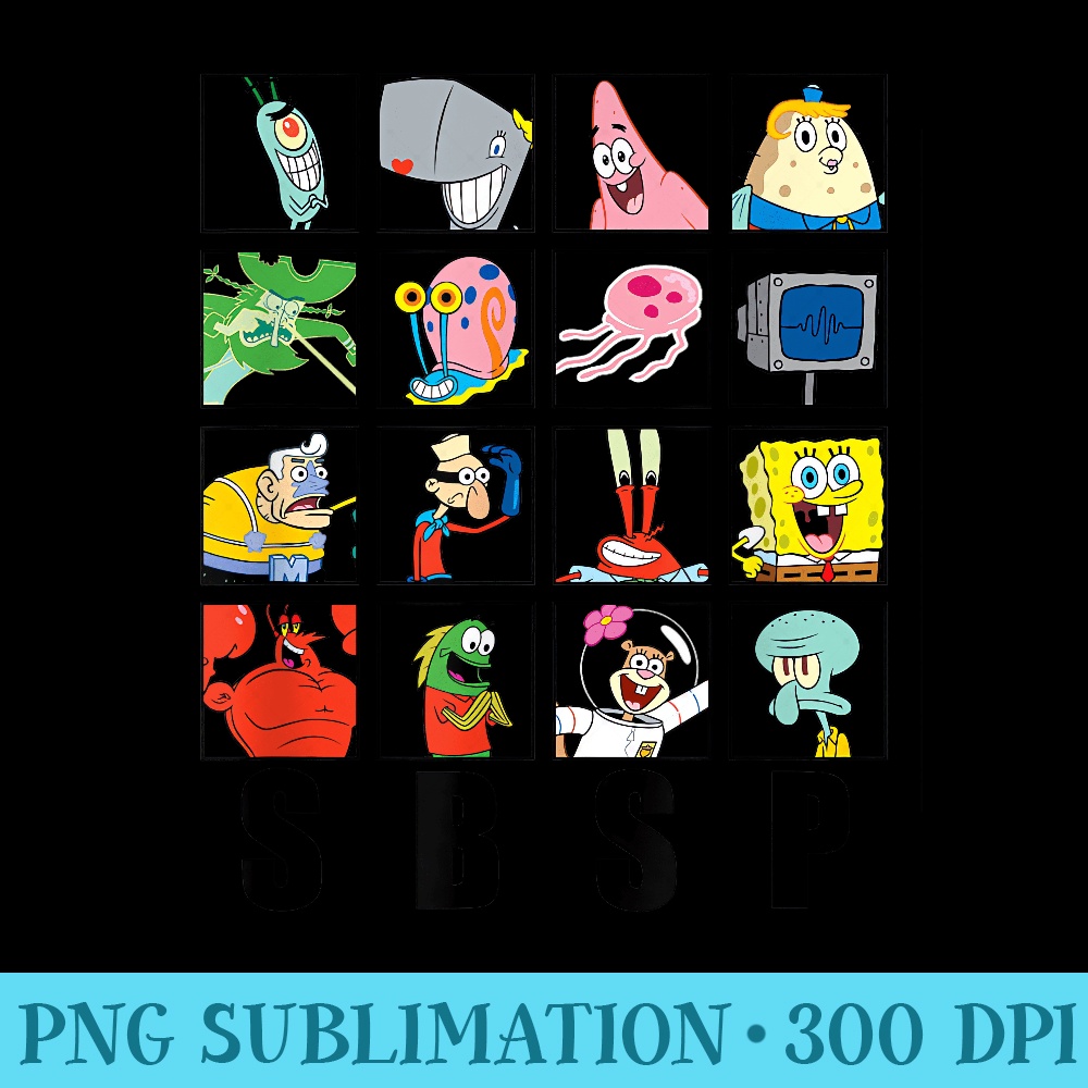SpongeBob SquarePants SBSP Character Face Panels Mashup - Sh | Inspire ...