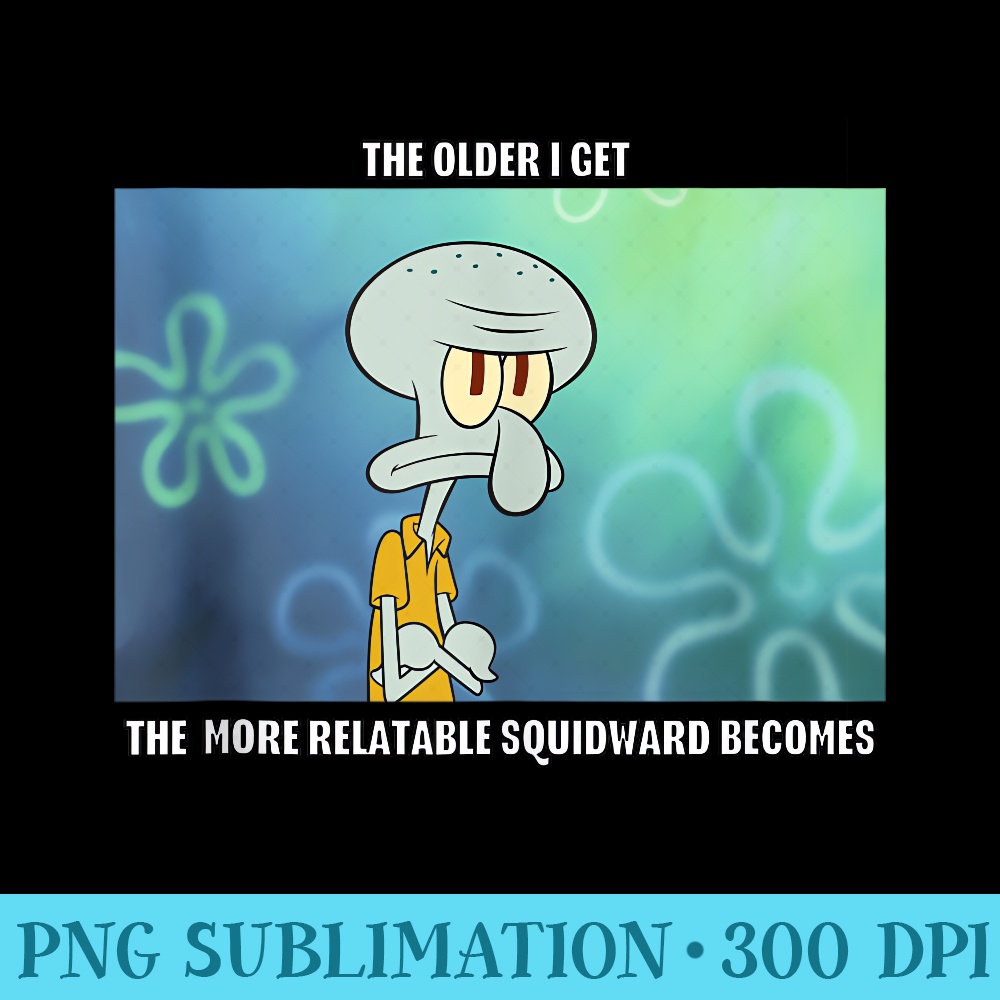 SpongeBob SquarePants Relatable Squidward Portrait - PNG Fil | Inspire ...