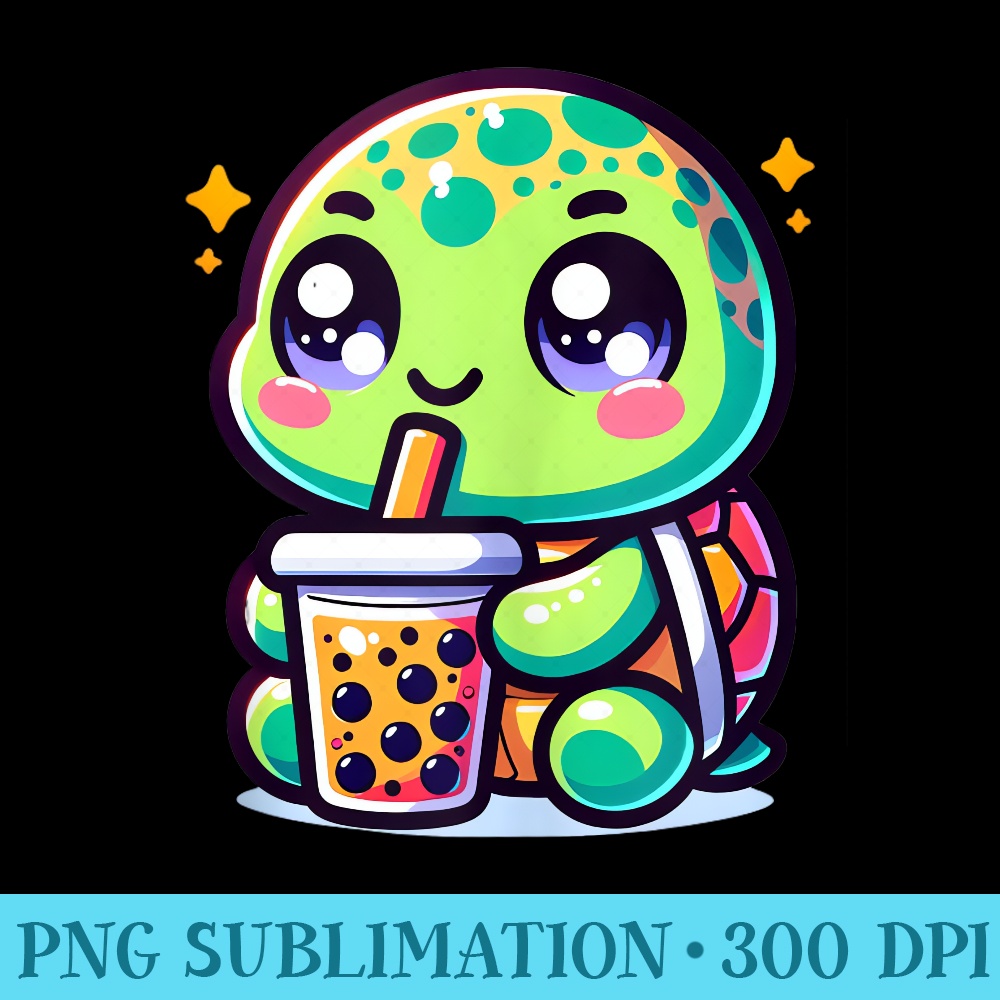 Kawaii Turtle Anime Boba Tea Bubble Milk Tea - PNG Download | Inspire ...