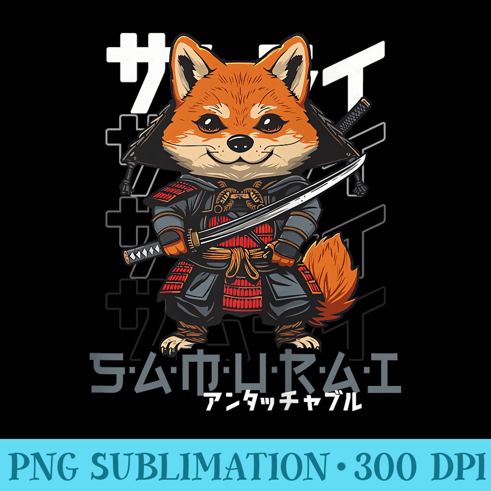 Japanese Dog Samurai Shiba Warrior Ukiyo Samurai Backprinted | Inspire ...