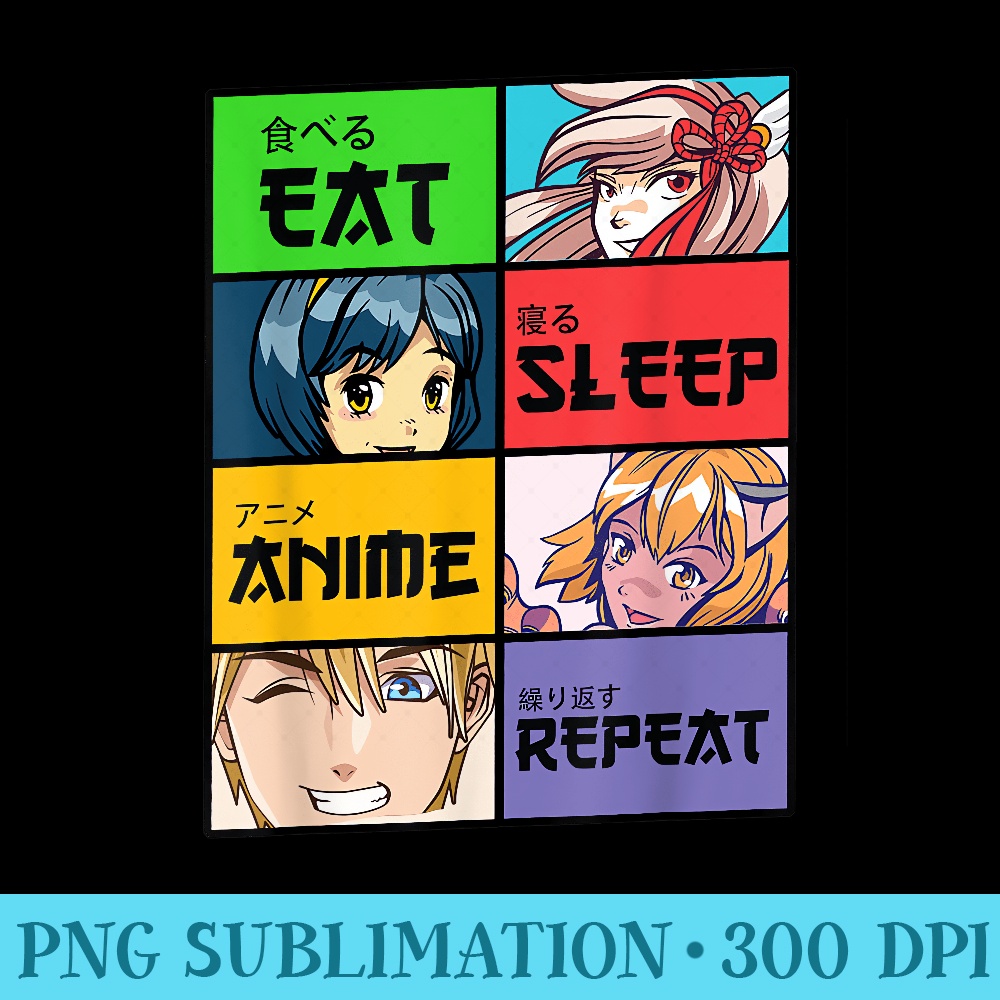 Cute Kawaii Manga Cute Anime Eat Sleep Anime Repeat - PNG Te | Inspire ...