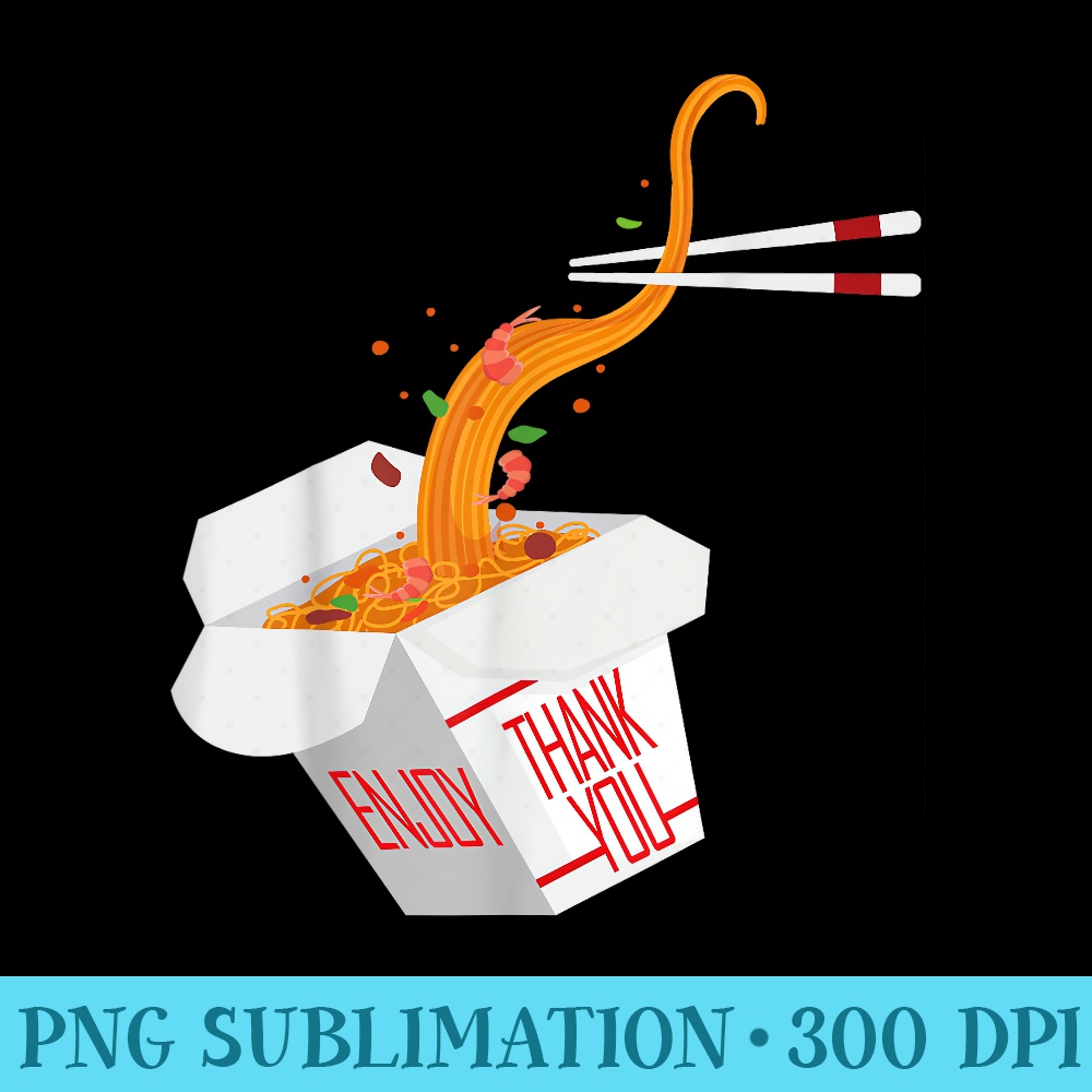 Chinese Take Out Box with Ramen Noodles Thank You Enjoy - Sh | Inspire ...