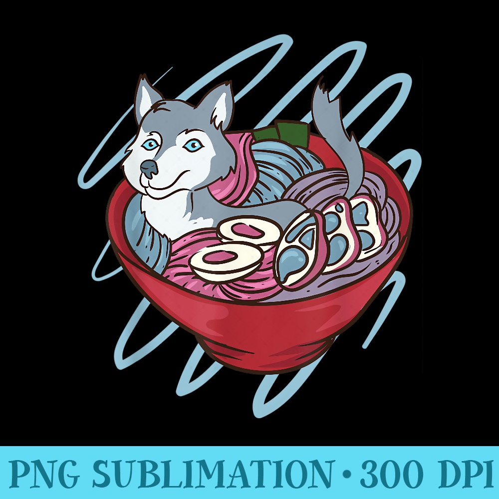 Wolf in Ramen Cute Kawaii Anime Japanese Wolves - PNG Image | Inspire ...
