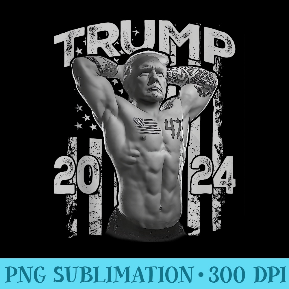 Muscle Trump President Bodybuilding American Flag Trump 2024 | Inspire ...