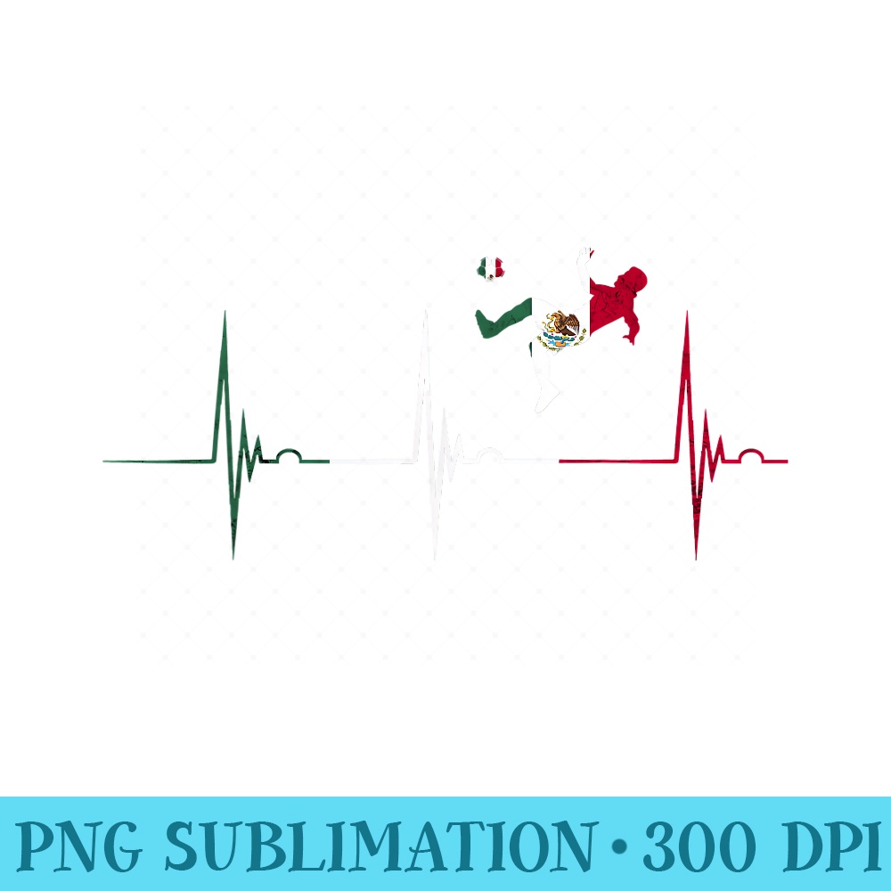 Mexican Pride Heartbeat EKG Pulse Mexican Flag Mexico Soccer | Inspire Uplift